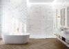 Astra White with Blue Vein Ceramic Marble Effect Wall Tile