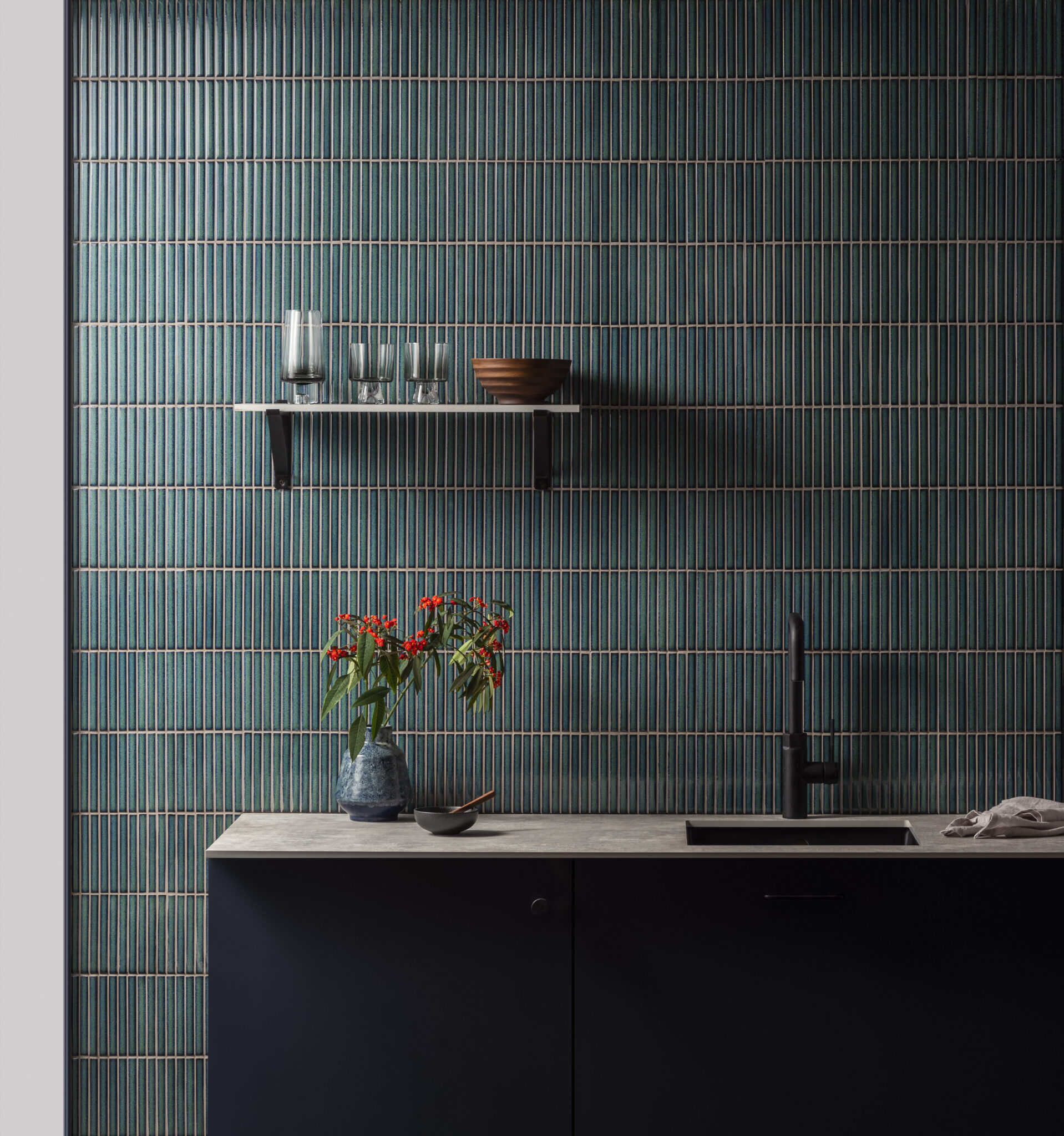 Matchstick Forest Dark Green Mosaic – New Image Tiles