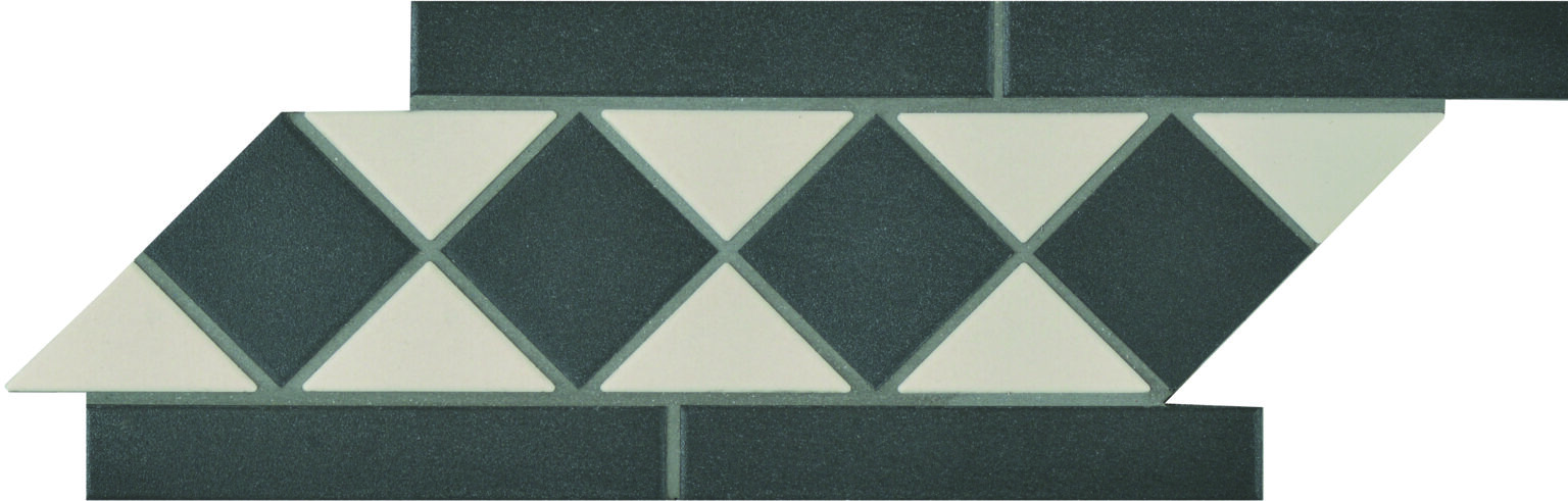 Porcelain Victorian Style Tile Border for Black and White Squares | New ...