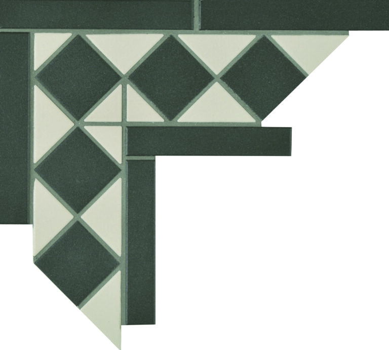 Corner Victorian Style Border for Black and White Squares | New Image Tiles